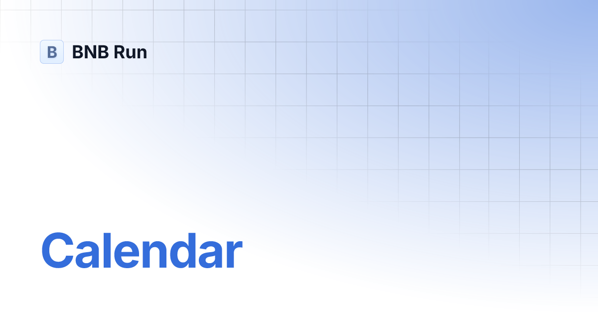 Calendar | BNB Run