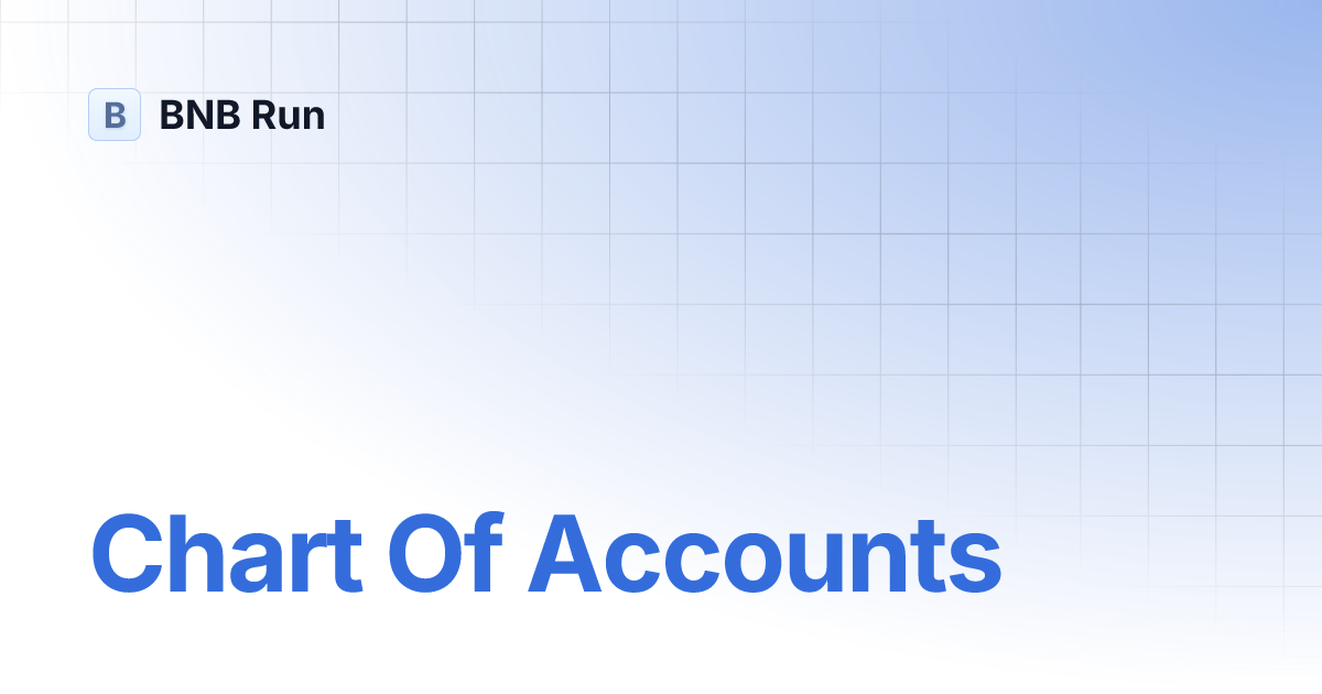 Chart Of Accounts | BNB Run