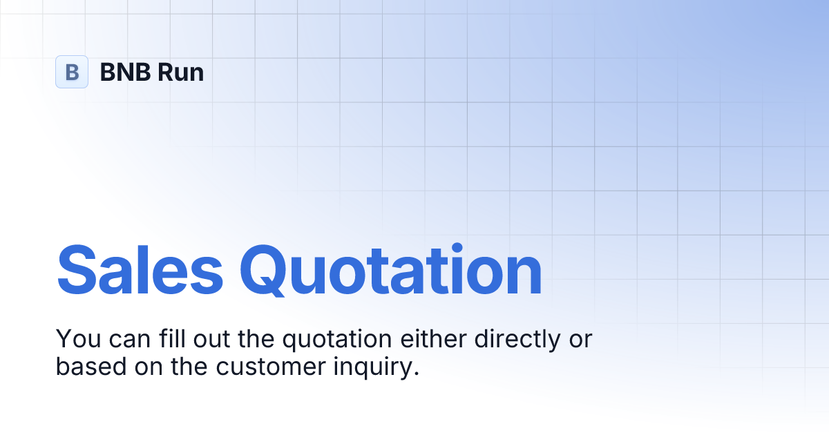 Sales Quotation | BNB Run