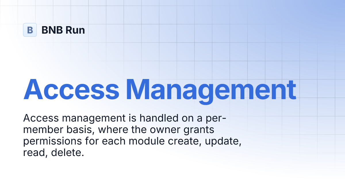 Access Management | BNB Run