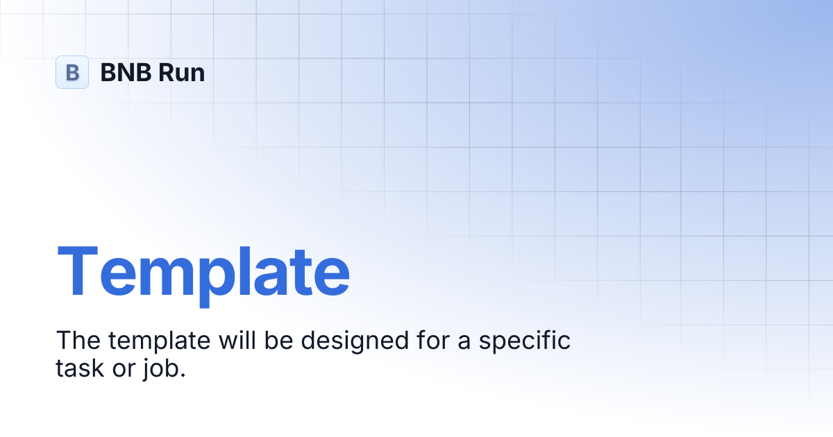 Template | BNB Run